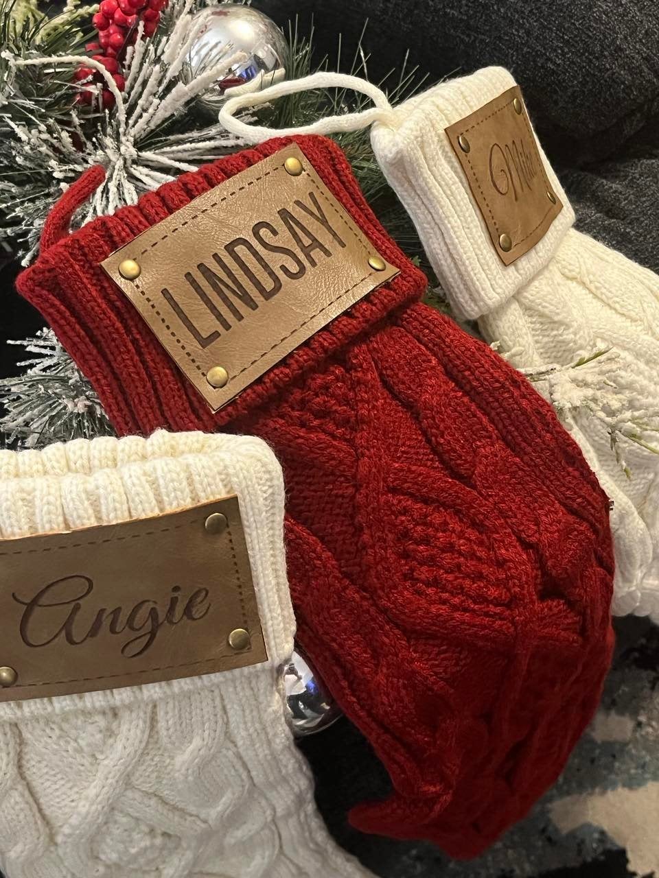 Personalized Christmas Stockings With Engraved Patch | Towelrific